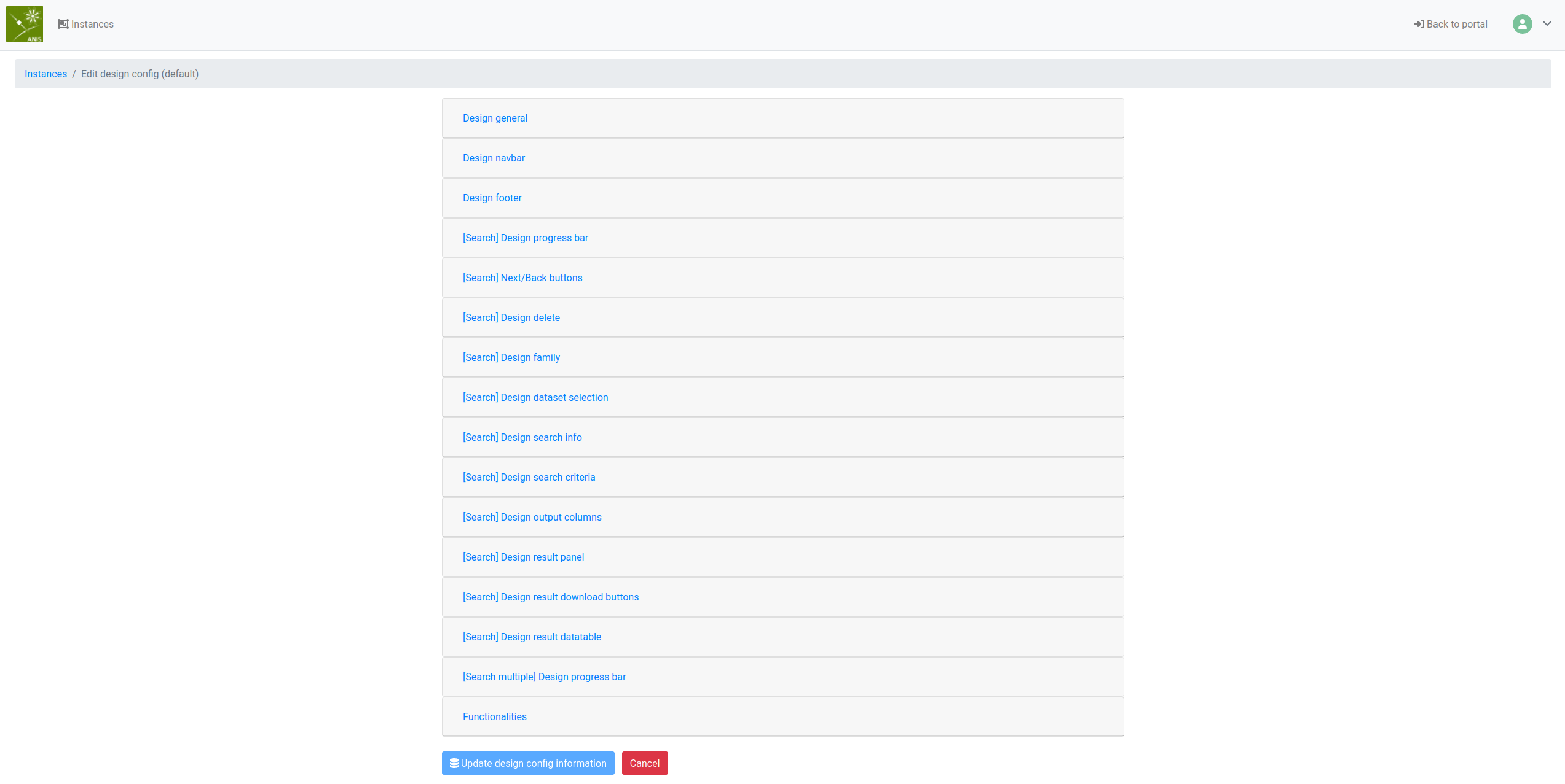 Instance administration - ANIS Documentation